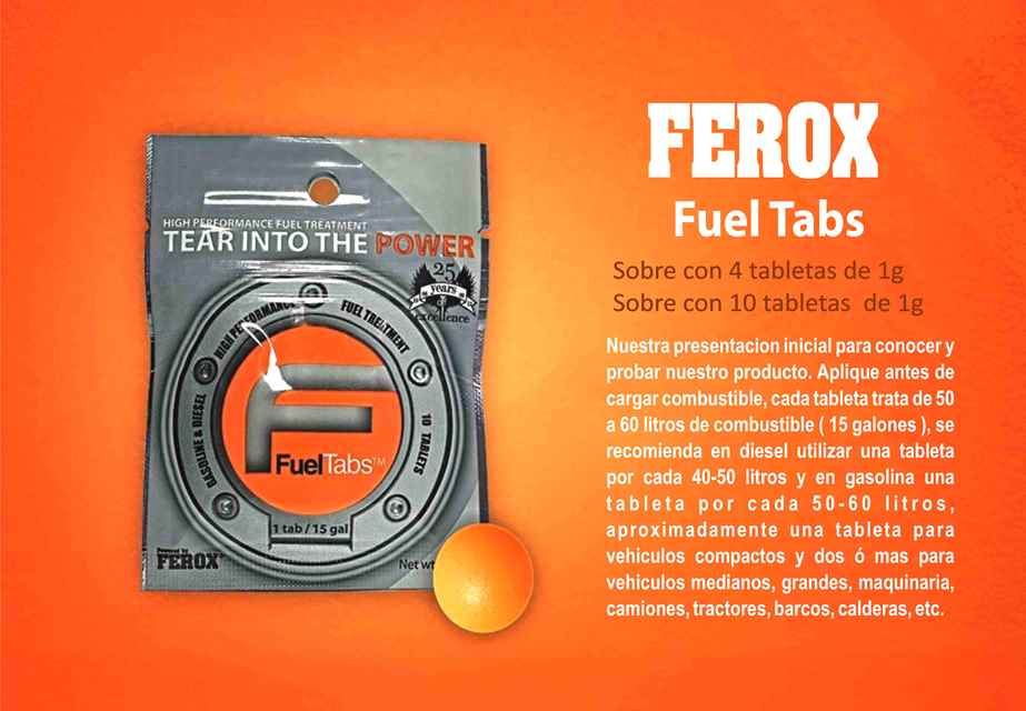 Ferox Fuel Tabs - Ahorrador de Combustible, Gasolina, Diesel, GLP